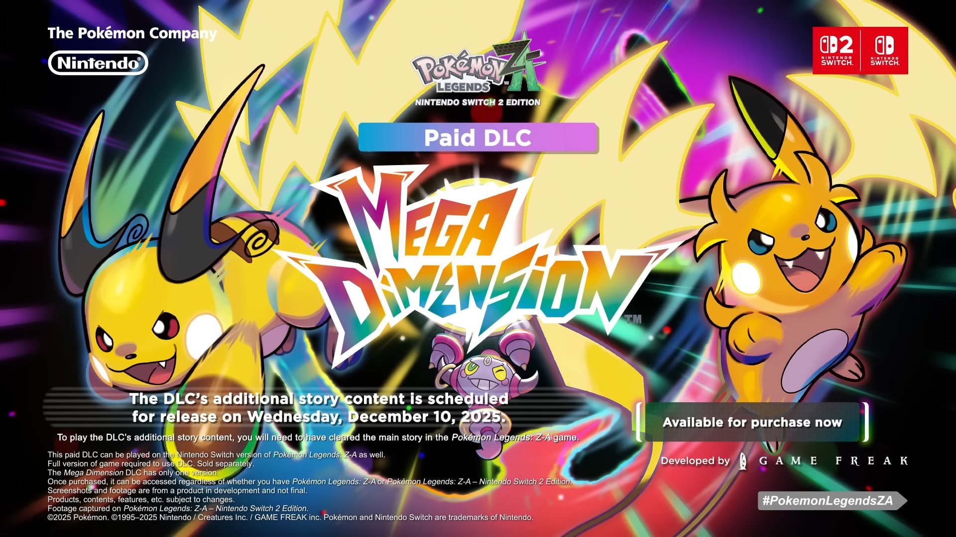 Pokemon Legends: Z-A - Mega Dimension DLC releases December 10 ...